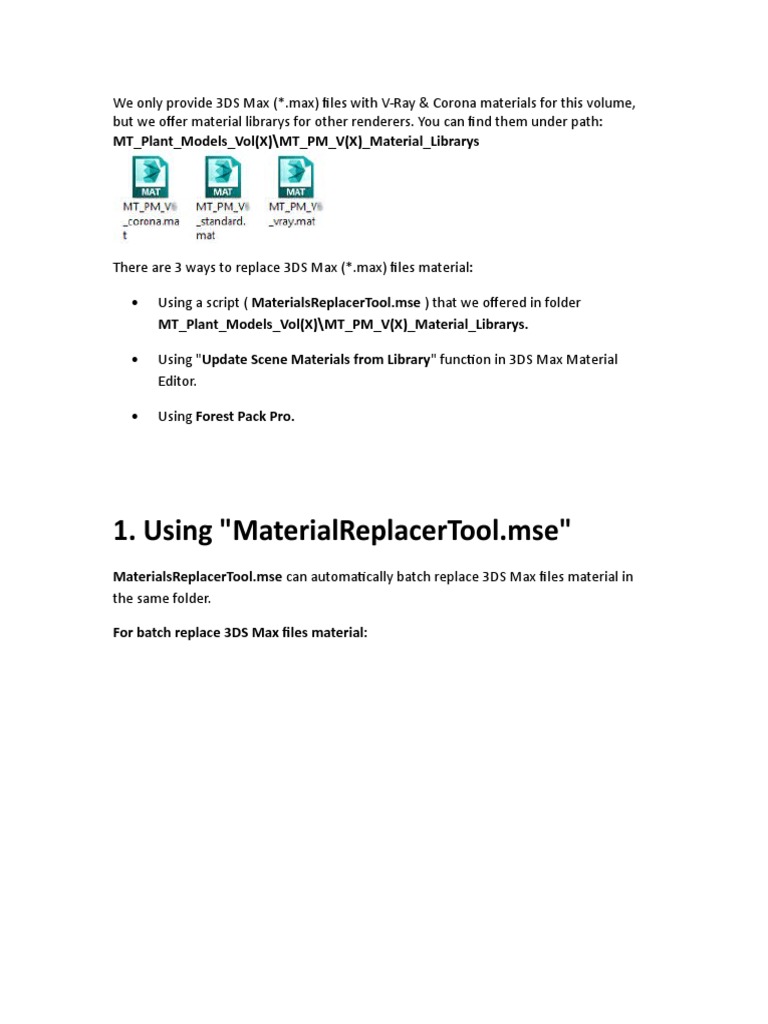 3DS Max Material Replacement Guide | PDF | Autodesk 3ds Max | System ...
