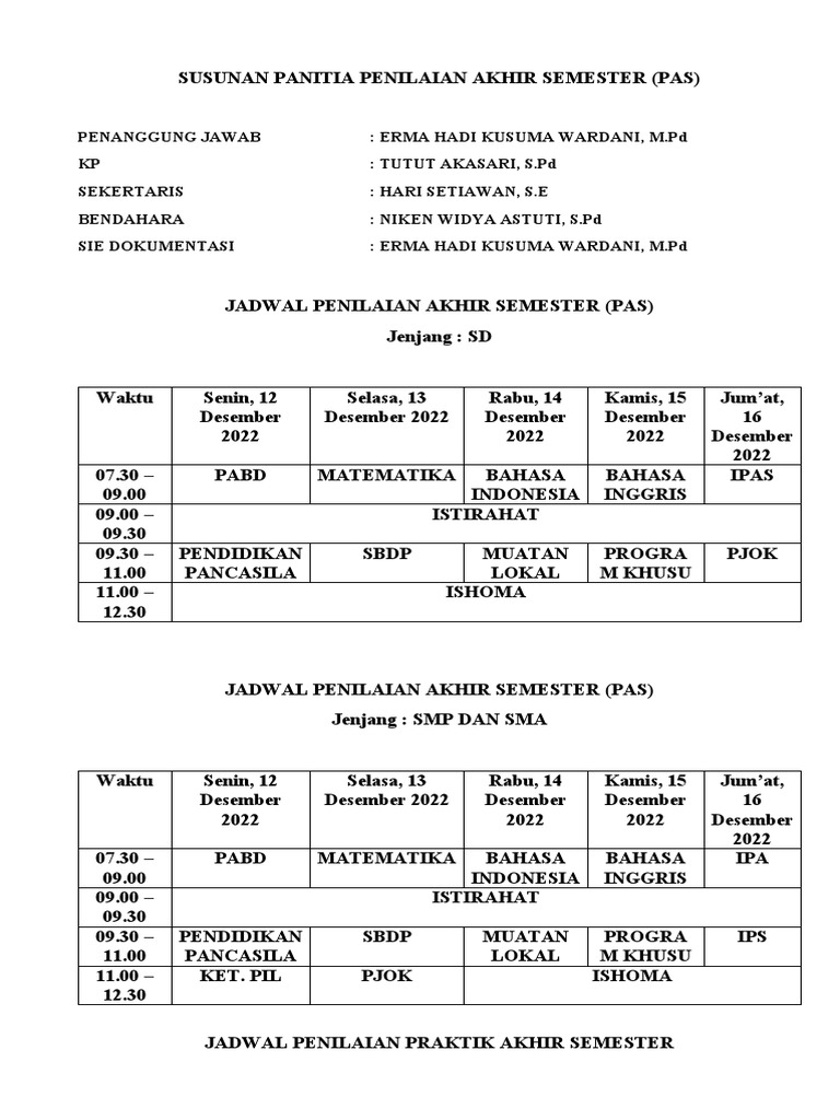 Pas Semester 1 Tahun Ajaran 2021 2022-1 | PDF