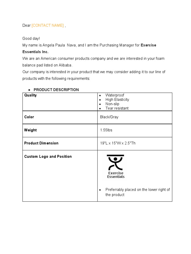 RFQ Letter | PDF | Packaging And Labeling | Marketing