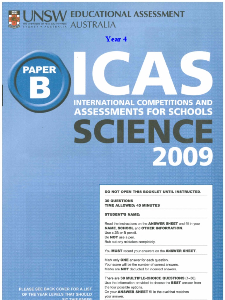 2009 ICAS Science Paper B | PDF