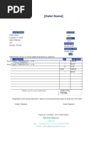 Hotel Bill Format in Word | PDF