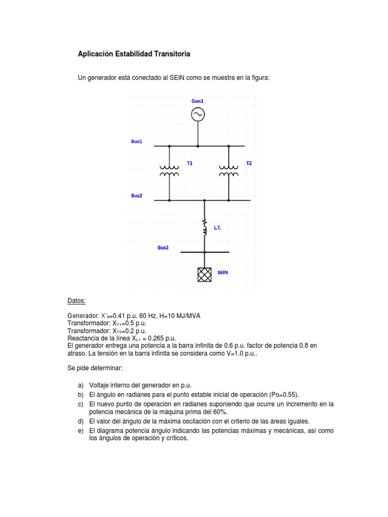 Aplicación Estabilidad Transitoria | PDF