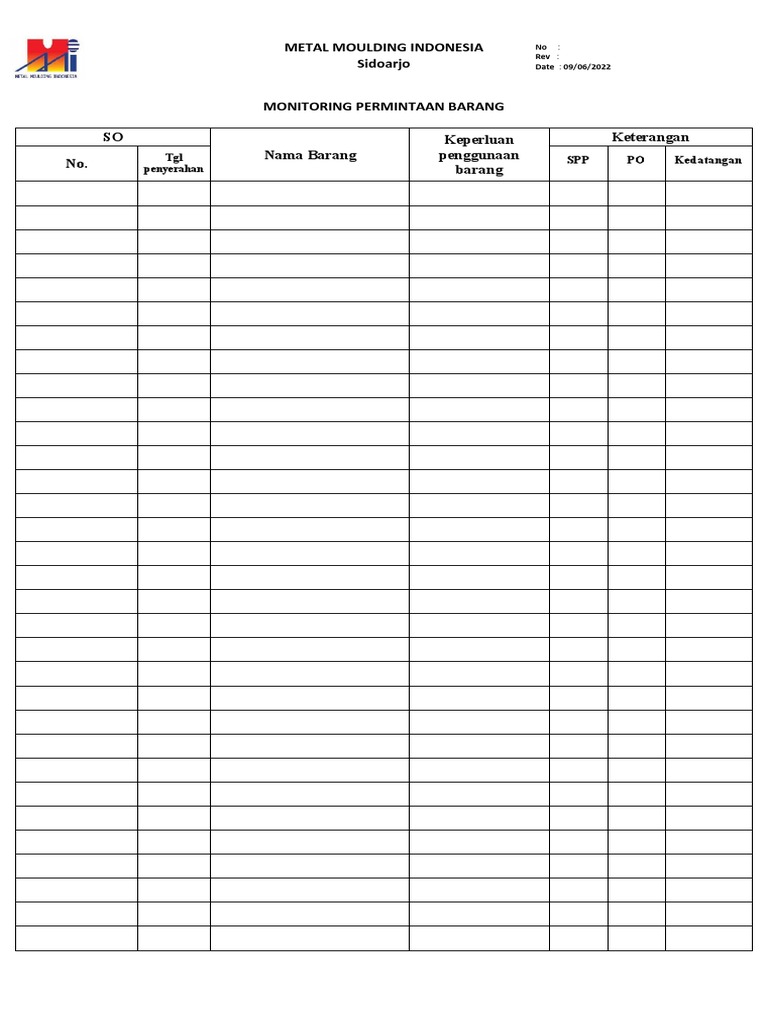 Monitoring Permintaan Barang | PDF