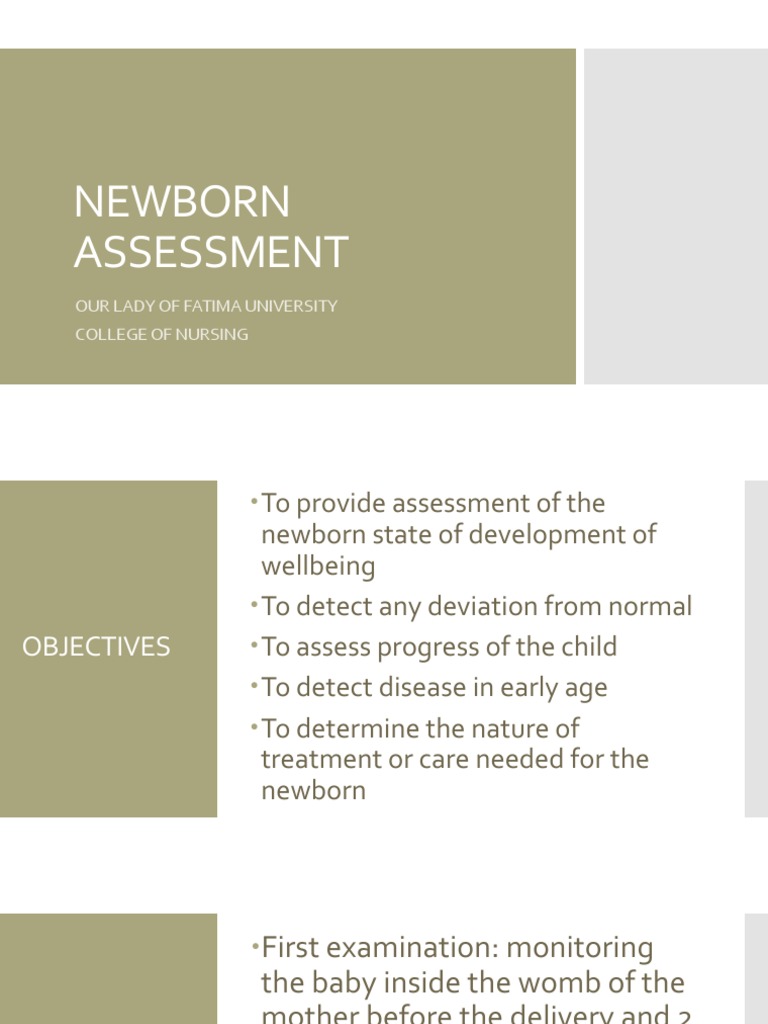 Newborn Assessment PDF | PDF | Medical Specialties | Health Sciences