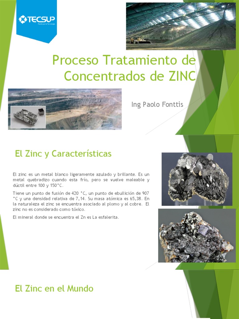 Proceso Concentrados de ZINC | PDF | Zinc | Ácido sulfúrico