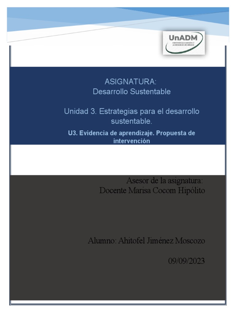 Dsu U3 Ea Ahjm | PDF | Desarrollo sostenible | Los bosques