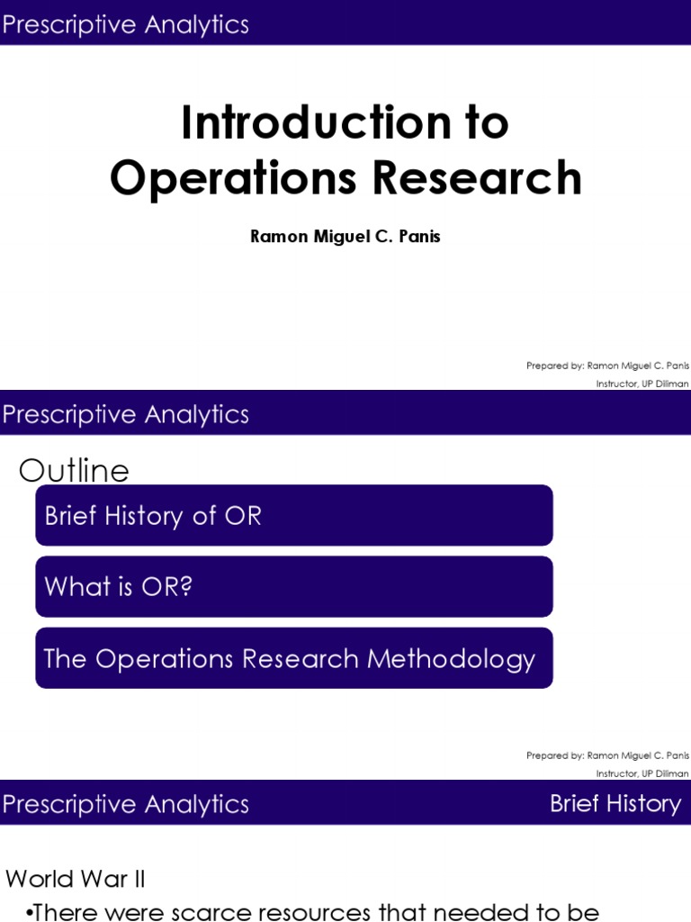 Introductions To Operations Research | PDF
