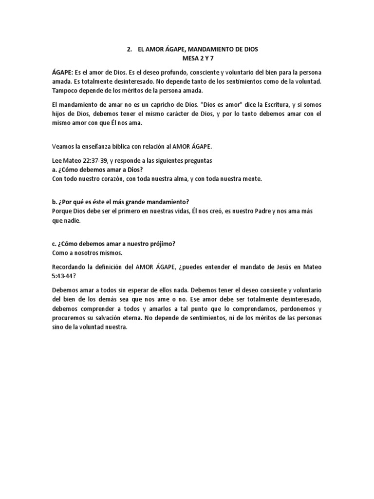 El Amor Ágape | PDF