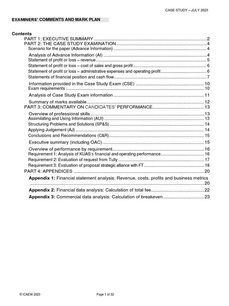 Case Study 2023 Examiners Report and Markplan | PDF | Security Alarm | Depreciation