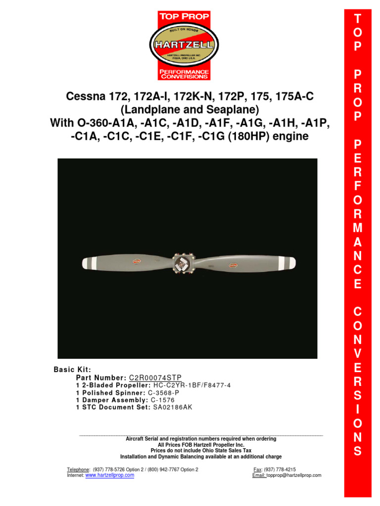 Cessna 172 Performance Propeller Kit | PDF