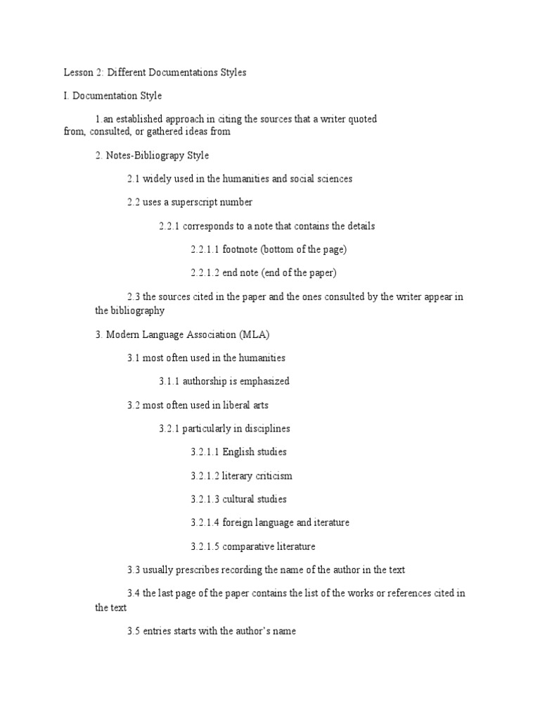 Different Documentation Styles | PDF
