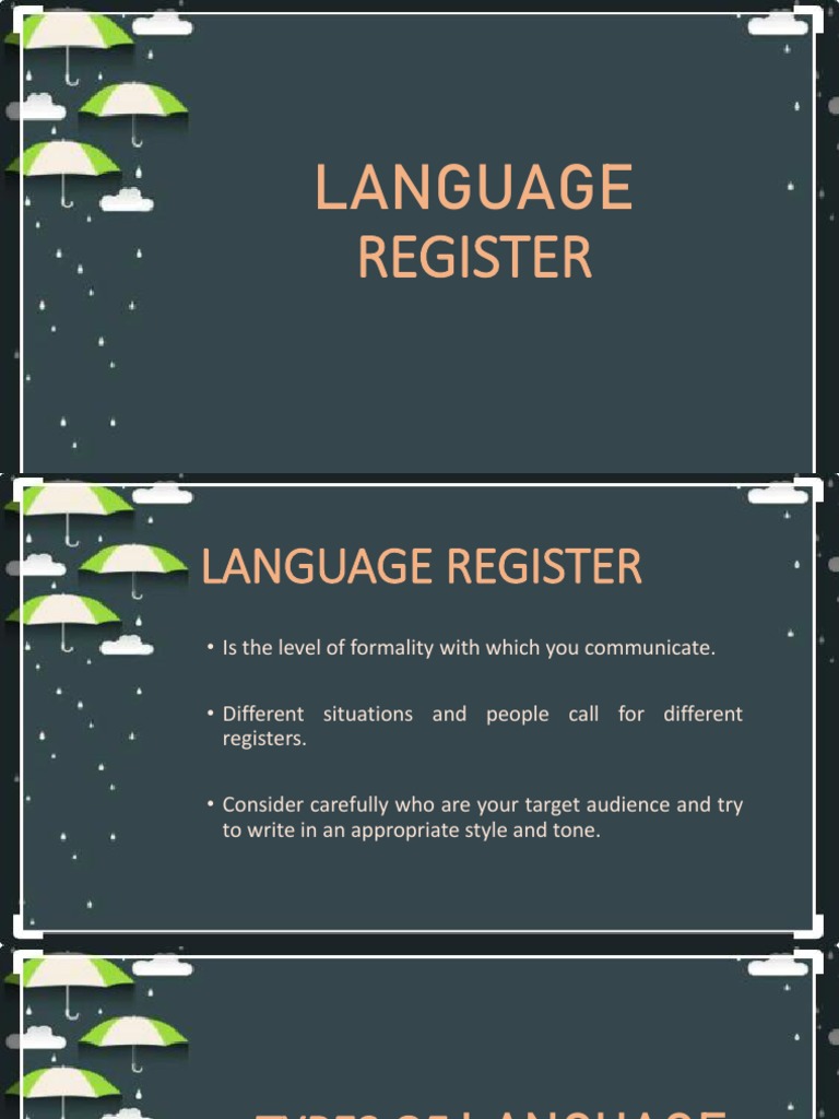 Language Register | PDF | Communication | Gesture