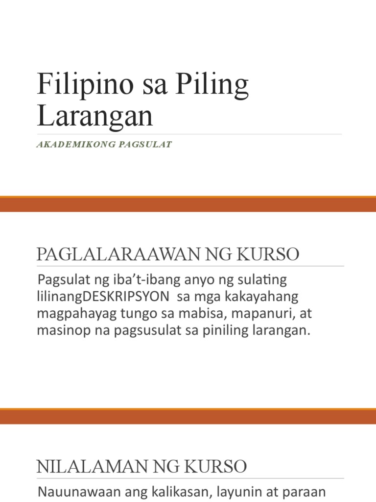 Akademikong Pagsulat | PDF