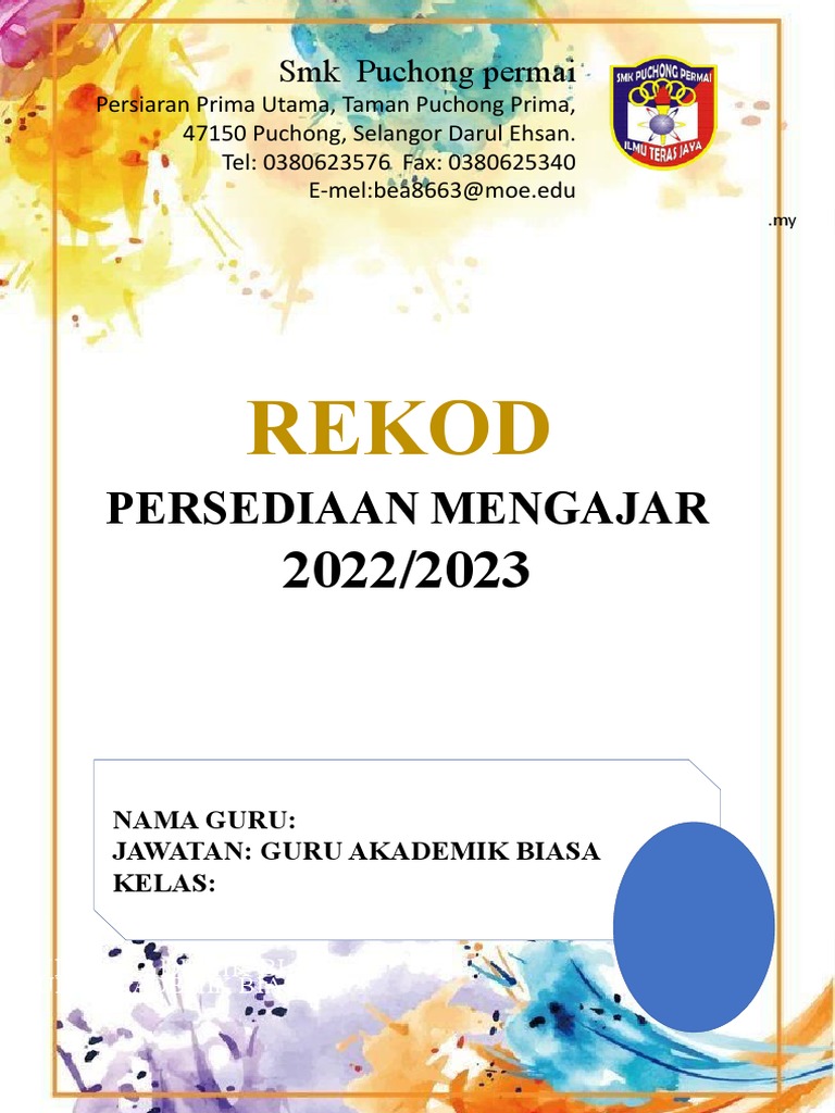 Fail Rekod Mengajar 2022 SMKPPM | PDF