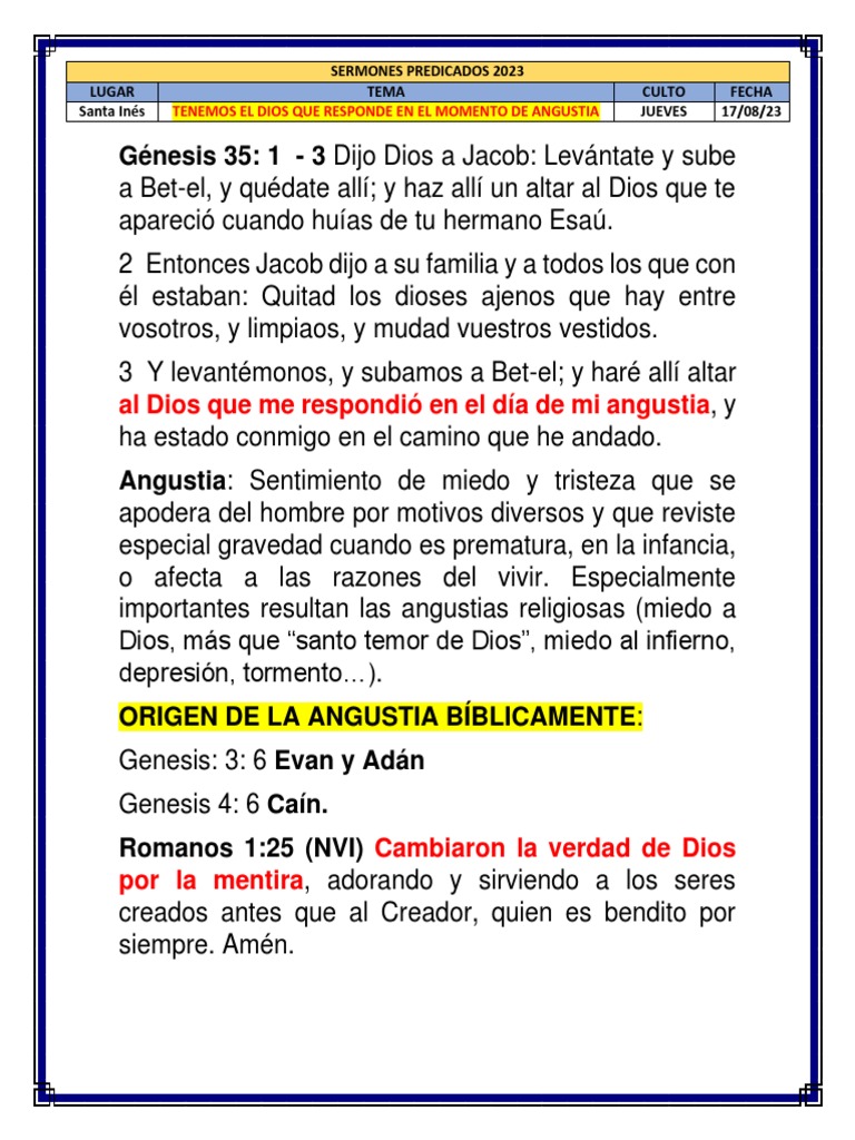 Tenemos El Dios Que Responde en El Momento de Angustia | PDF | Jacob | Creencia religiosa y doctrina