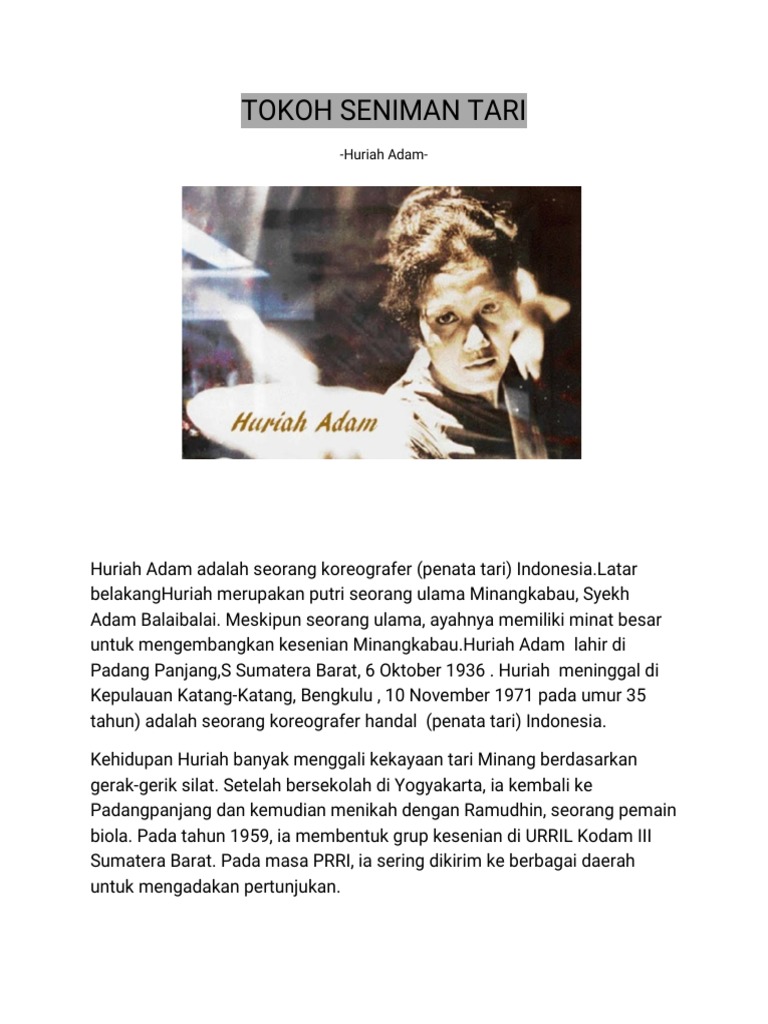 Tokoh Seniman Tari | PDF