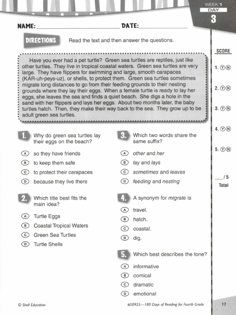 Grade 4 Reading Week 1 Day 3 | PDF