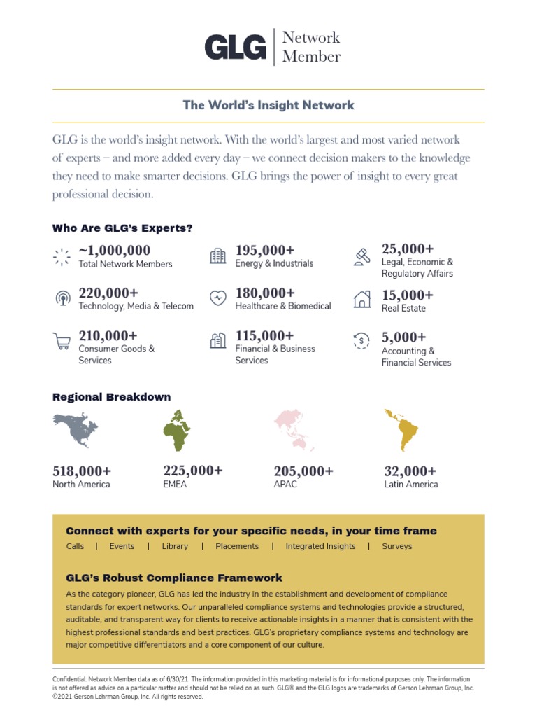 GLG Network Member Introduction | PDF | Regulatory Compliance | Business