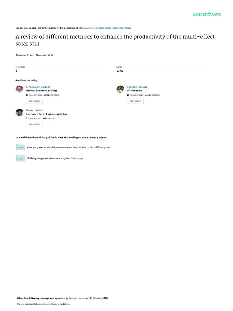A Review of Different Methods To Enhance The Productivity of The Multi ...