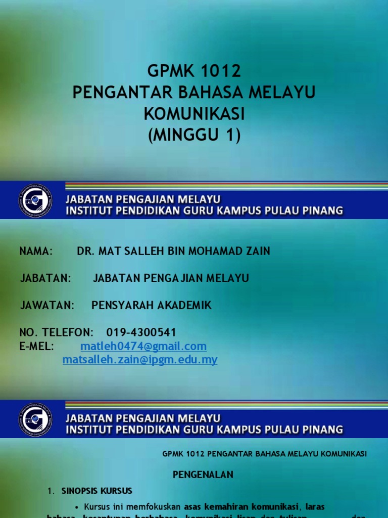 GPMK1012-Minggu 1 | PDF