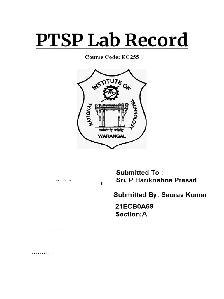 PTSP Lab Record | PDF | Normal Distribution | Probability Distribution