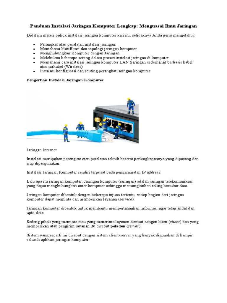 Panduan Instalasi Jaringan Komputer Lengkap | PDF | Sains & Matematika ...