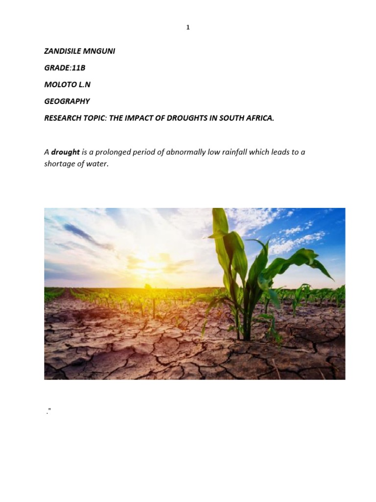 Geography: Droughts in South Africa | PDF | Science & Mathematics