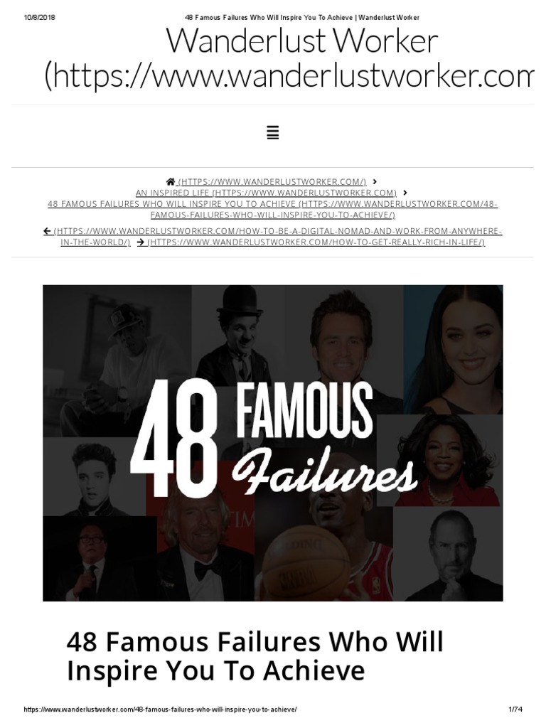 48 Famous Failures Who Will Inspire You To Achieve - Wanderlust Worker ...