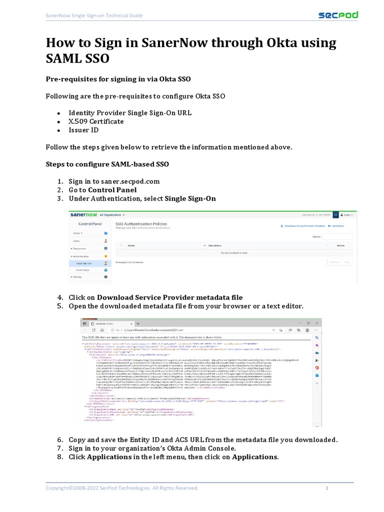 SSO Okta Guide | PDF | Computer Science | Information Technology