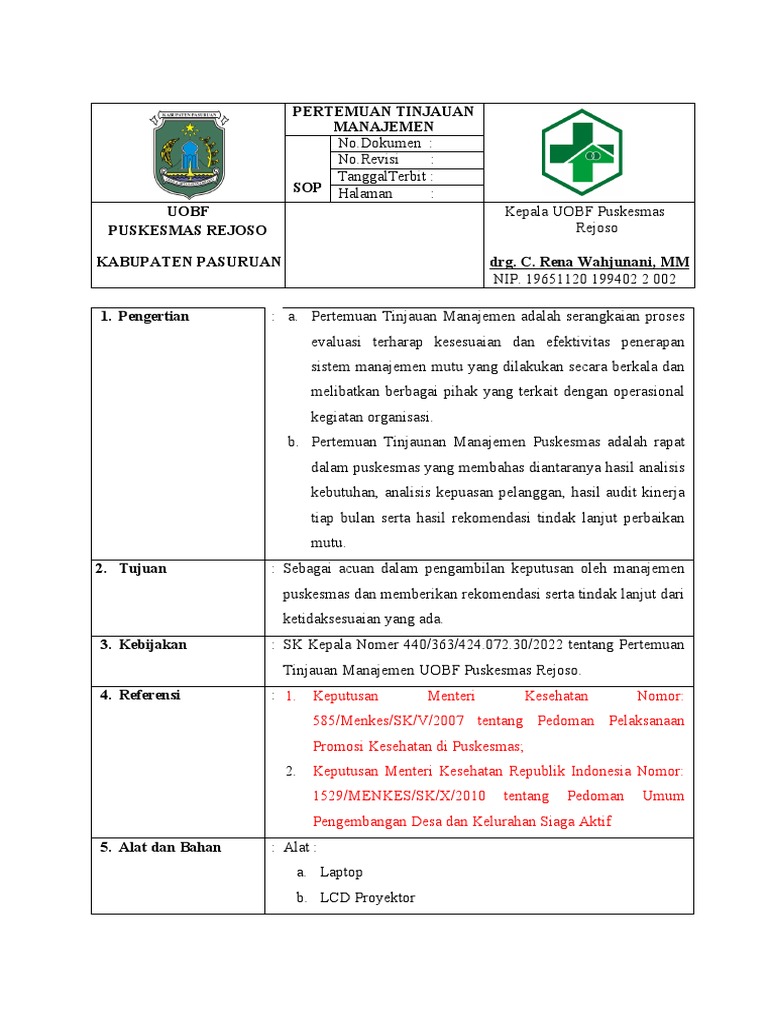 Sop RTM | PDF