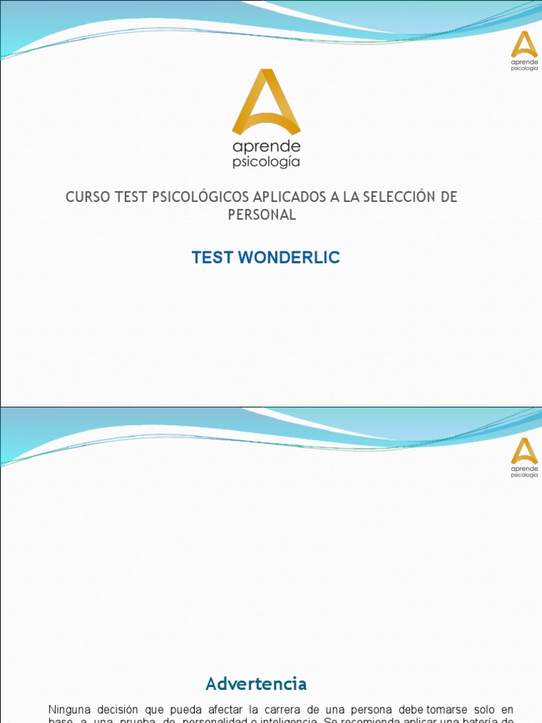 Manual Test Wonderlic | PDF
