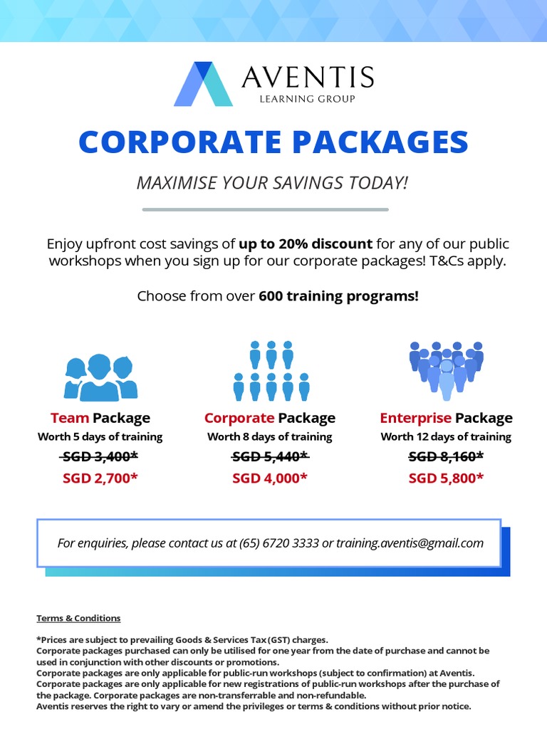 Aventis Corporate Training Packages | PDF