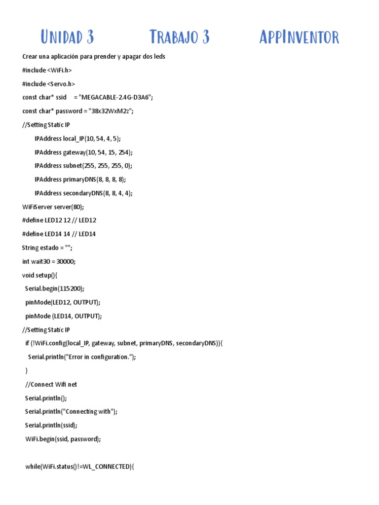 U3 - Trabajo 3 - AppInventor | PDF | Ip Address | Software