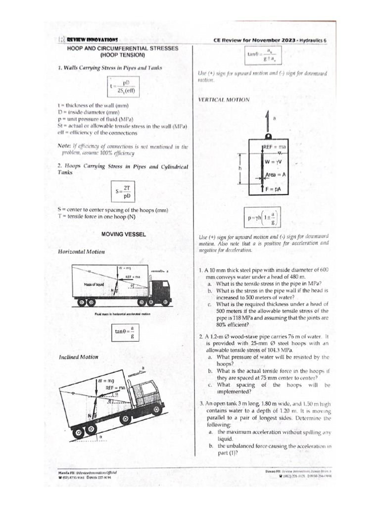 Hoop and Circumferential Stresses-1 | PDF