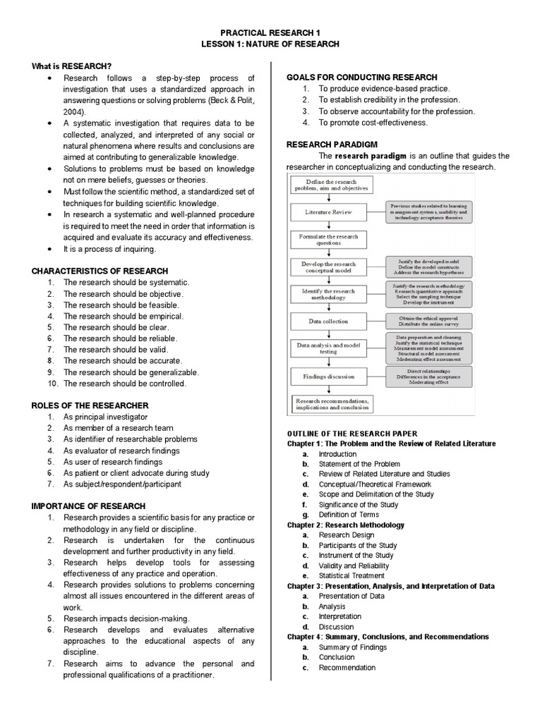 PR1 - Lesson 1 - Nature of Research | PDF | Methodology | Scientific Method