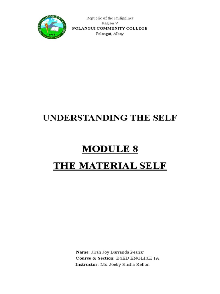 Understanding the Material Self | PDF | Materialism | William James