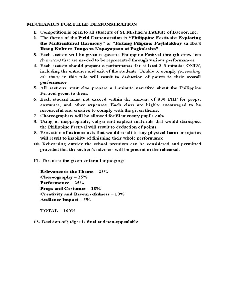 Mechanics For Field Demonstration | PDF