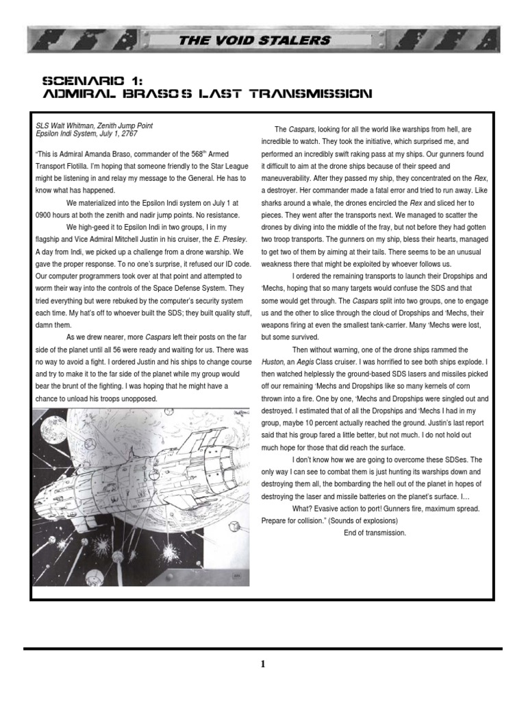 Classic Battletech Scenarios - Void Stalkers | PDF | Cruiser | British Army