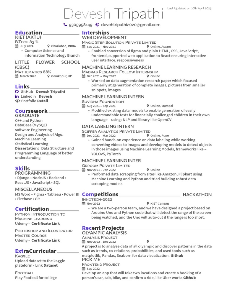 Devesh - Tripathi - Resume | PDF