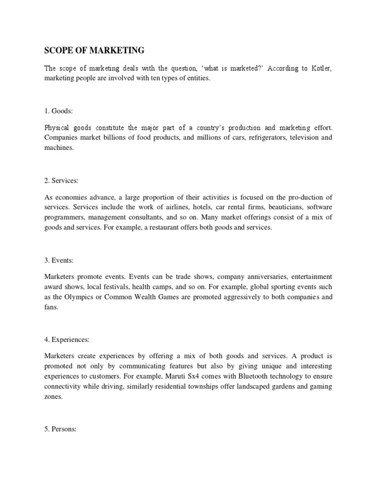 MODULE-I Scope of Marketing | PDF