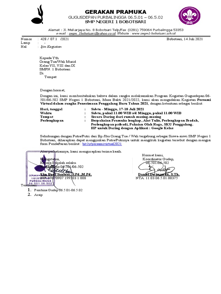 001 Surat Persami Penggalang BAru | PDF