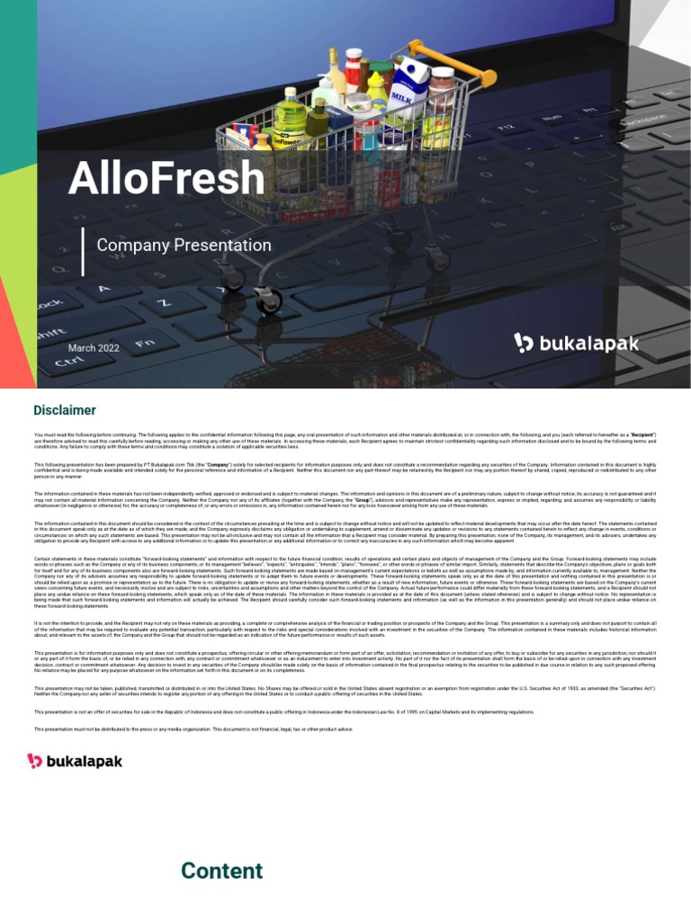 AlloFresh Company Overview 2022 | PDF | Retail | Grocery Store