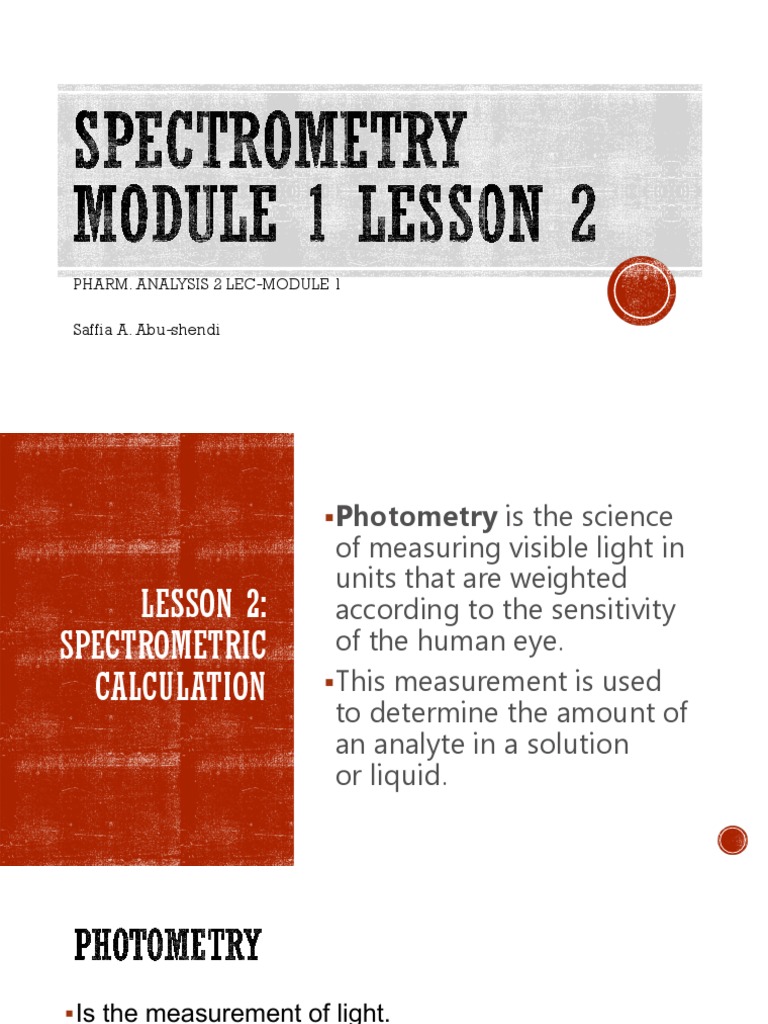 Module 1 Lesson 2 QC2 LEC | PDF | Absorbance | Spectrophotometry