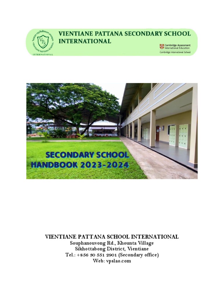 Secondary School Handbook 2023 - 2024 | PDF
