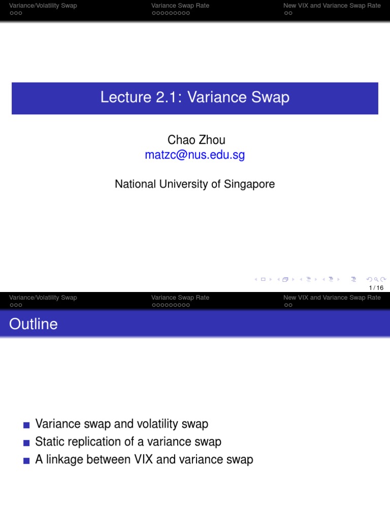 Slides L2.1 Variance Swap | PDF