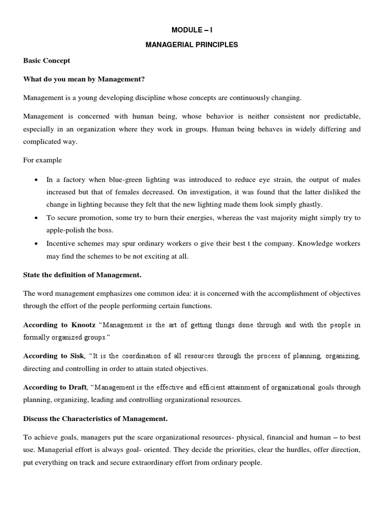Management Principle-2017 | PDF