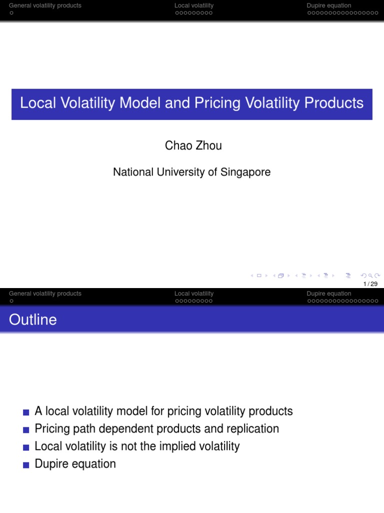 Slides-L2.2-local Volatility and Dupire Equation | PDF