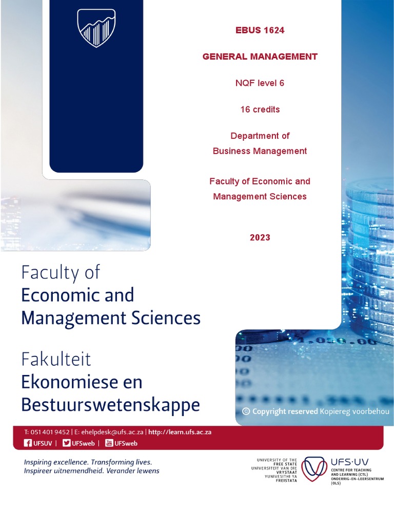 EBUS1624 Module Guide 2023 - Bloemfontein FINAL | PDF | Leadership | Decision Making