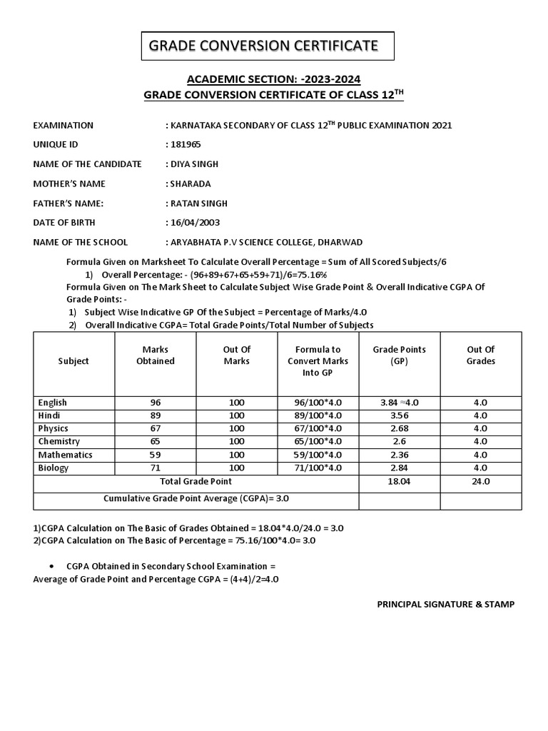 12th Class Transcript | PDF 12th Class Transcript | PDF
