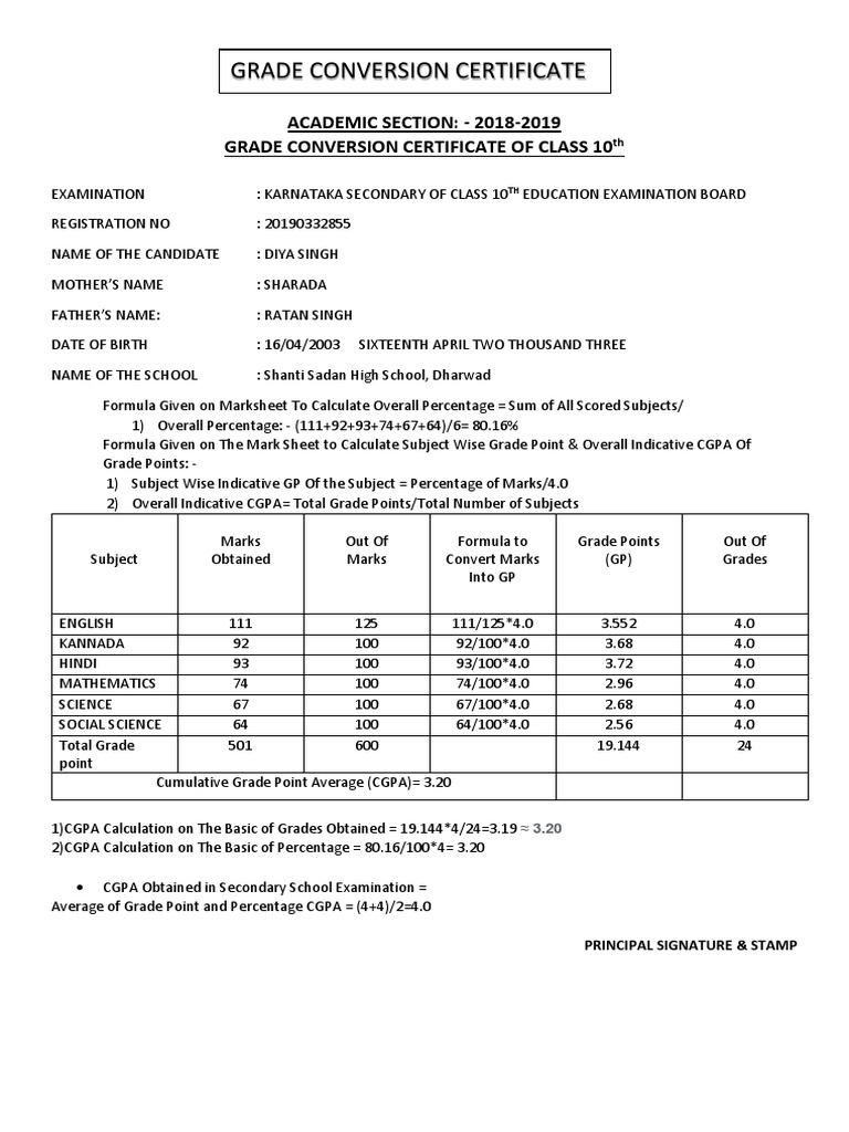 10TH Class Transcript | PDF